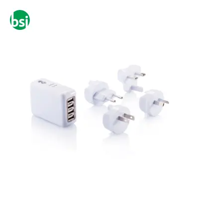 Travel plug with 4 USB ports P820.37 | BSIGadget